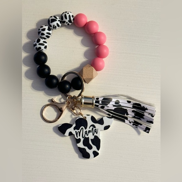 Accessories | Silicone Bead Wristlets Keychain Pink | Poshmark